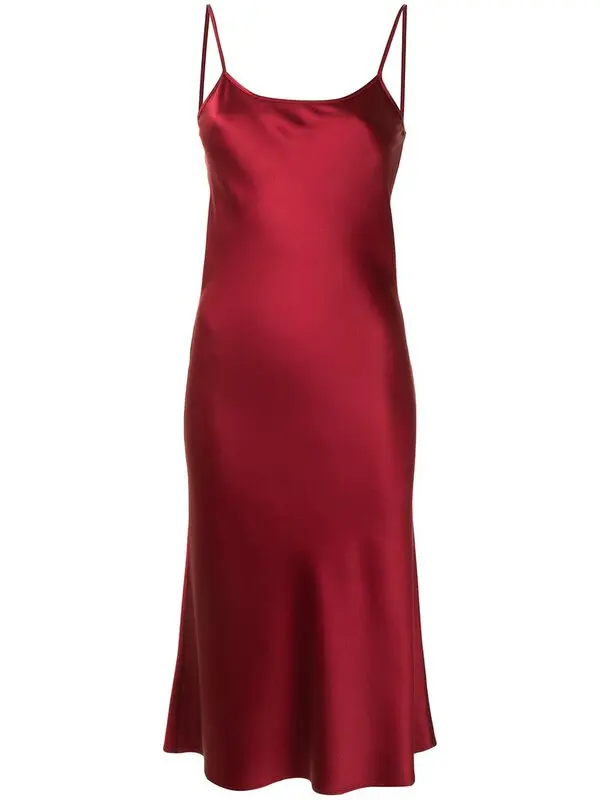 Voz Midi Slip Dress - Red