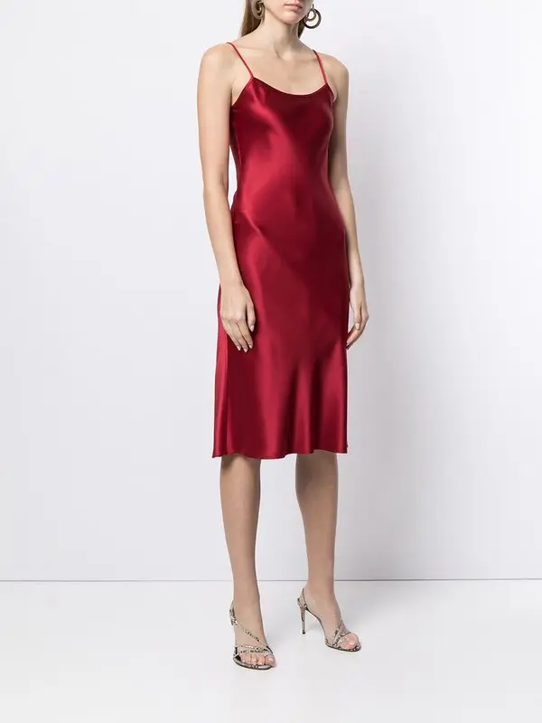 Voz Midi Slip Dress - Red