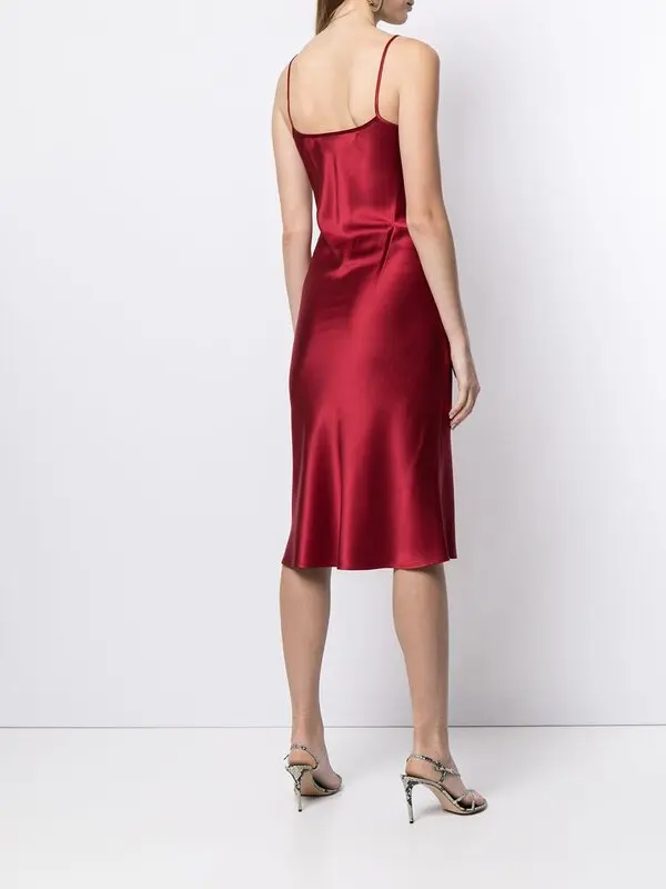 Voz Midi Slip Dress - Red