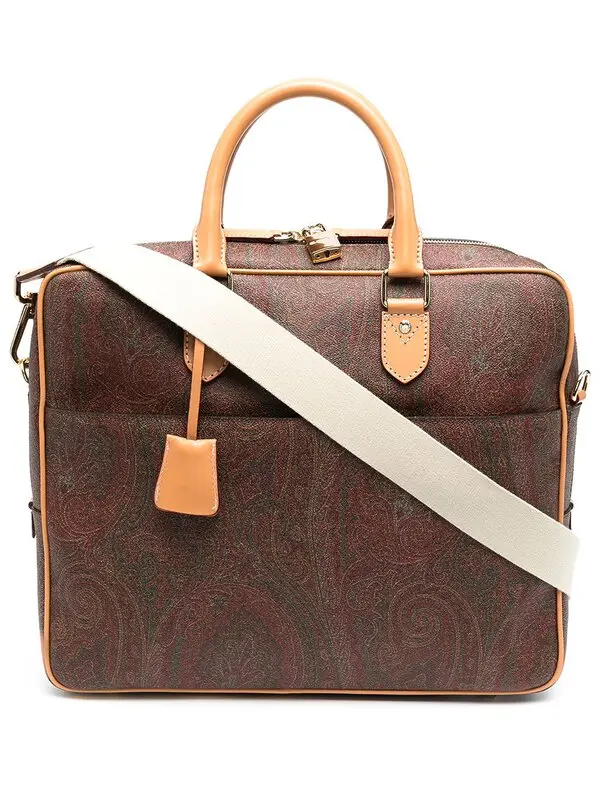 Etro Paisley Jacquard Canvas Briefcase