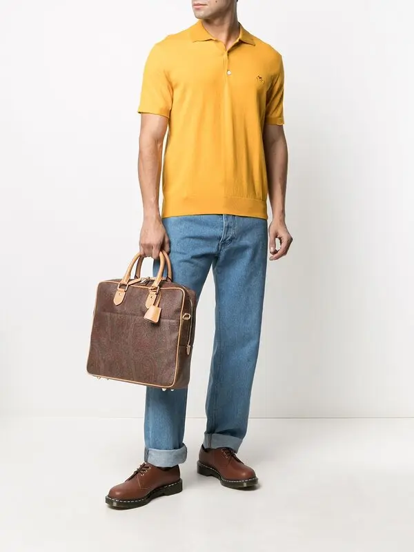 Etro Paisley Jacquard Canvas Briefcase