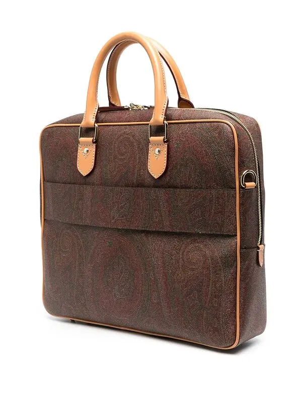 Etro Paisley Jacquard Canvas Briefcase