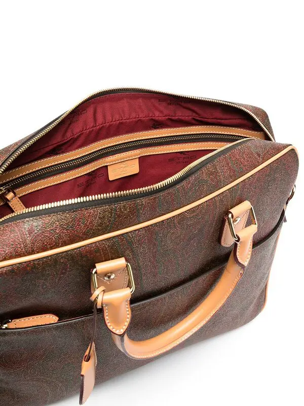 Etro Paisley Jacquard Canvas Briefcase
