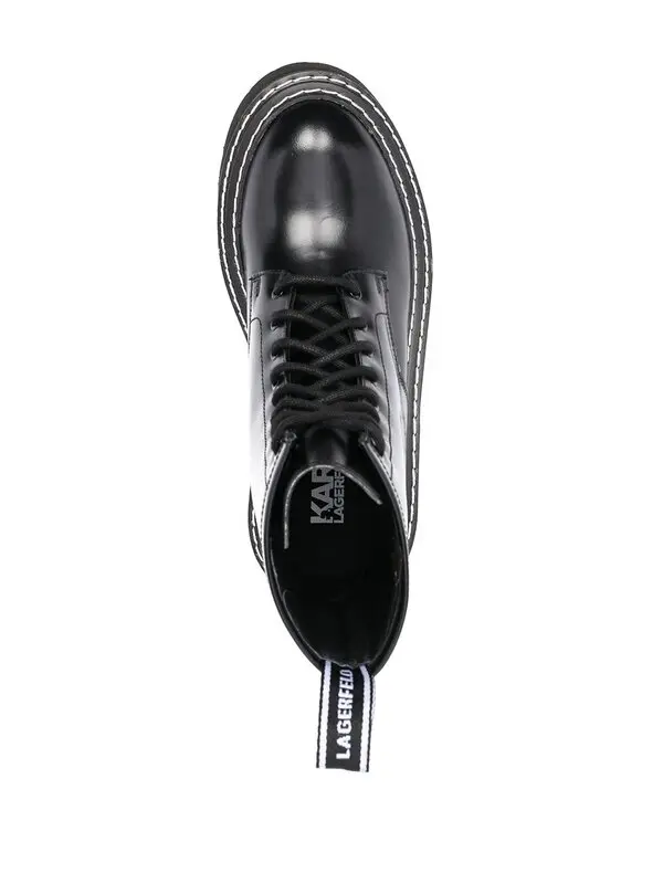 Karl Lagerfeld Troupe Brush-logo Combat Boots