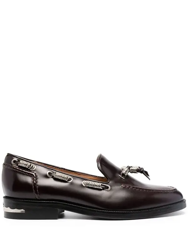 TOGA VIRILIS Eyelet-embellished Leather Loafers