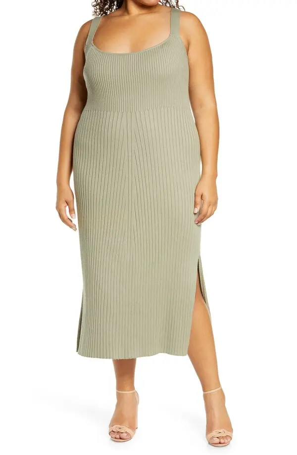 open lace back dress Oh My Lorde Ribbed Tank Dress CURVY – SAFIRA main image 0