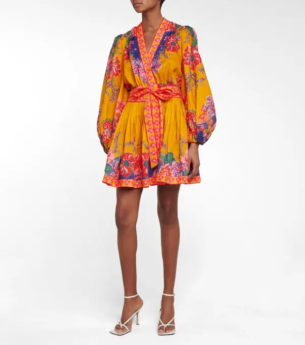 Zimmermann The Lovestruck Paisley Linen Wrap Dress In Yellow - 30% Off |  Editorialist