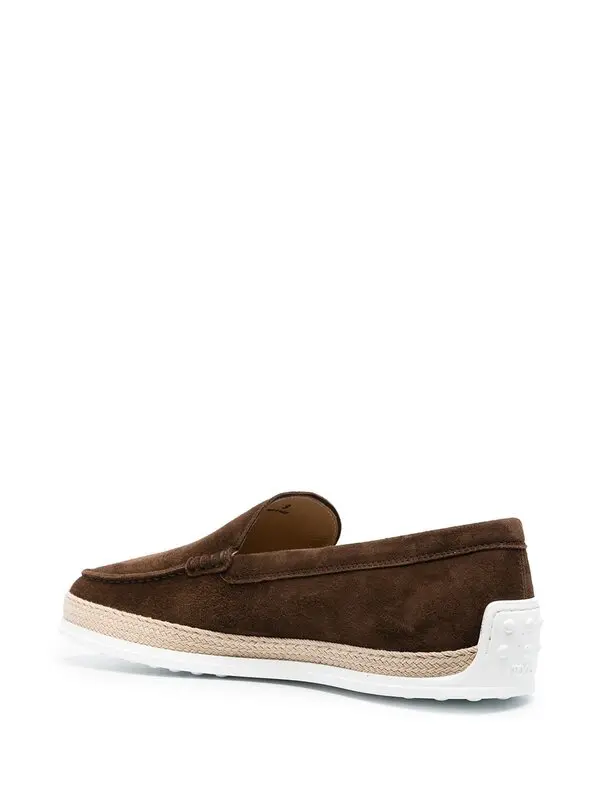 TOD'S Almond-toe Suede Loafers - Brown