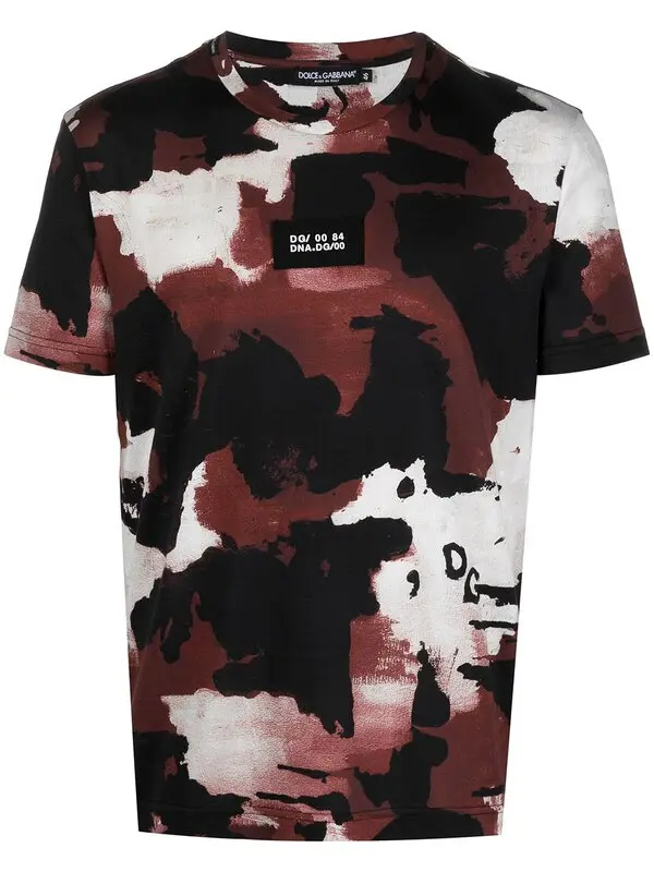 Dolce & Gabbana Camouflage Print Cotton T-shirt