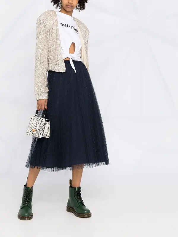Red Valentino High-rise Flared Midi Skirt