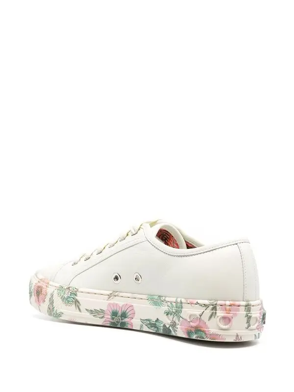 FERRAGAMO Floral-trim Low-top Sneakers - Neutrals