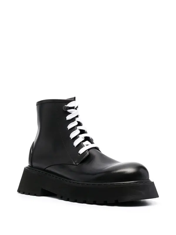 Marsèll Micarro Leather Combat Boots - Black