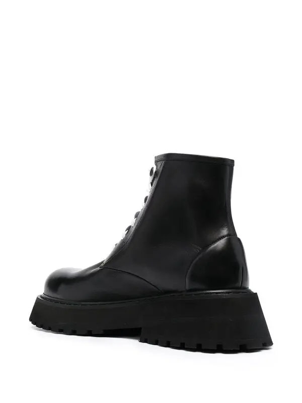 Marsèll Micarro Leather Combat Boots - Black