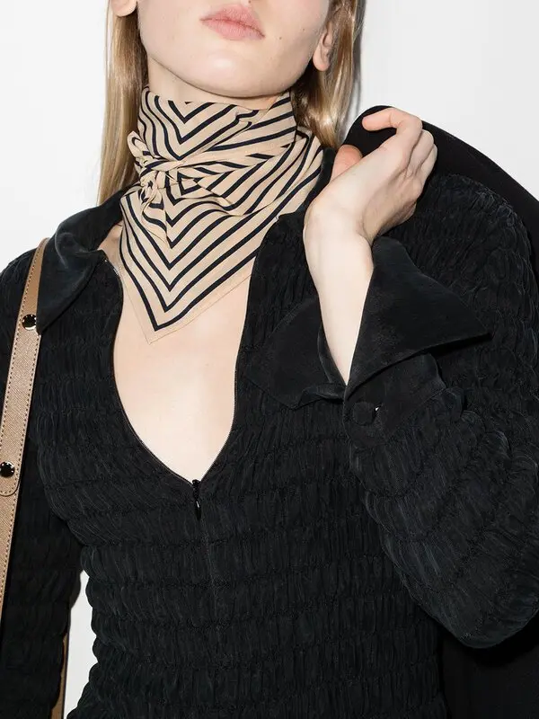 TOTEME Signature Monogram Silk Scarf - Neutrals