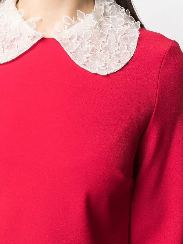 fitted lace wedding dress 1960s Red Peter Pan Collar Shirt Dress main image 1
