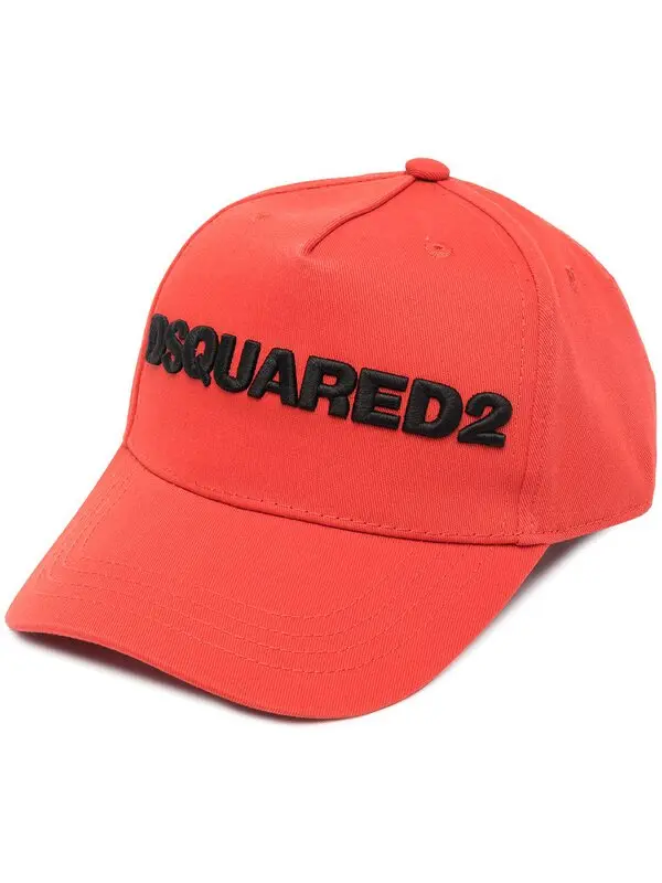 Dsquared2 Appliqué-logo Cotton Cap - Orange