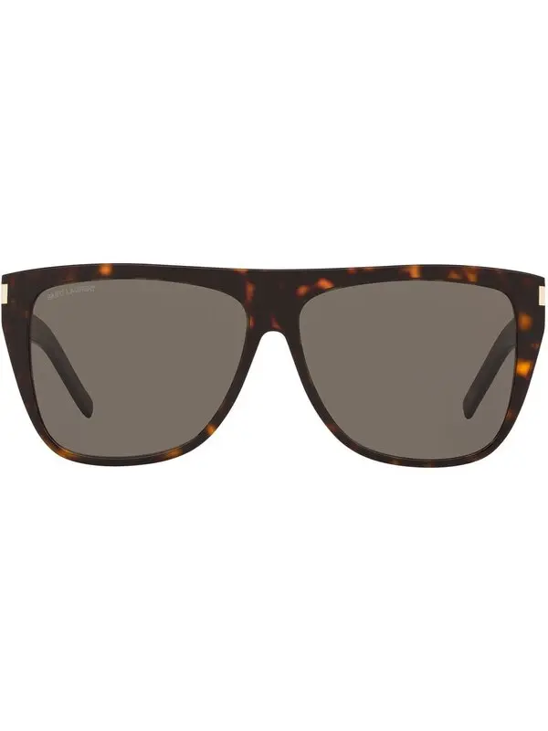 Saint Laurent Sl 1 Slim Square-frame Sunglasses - Brown