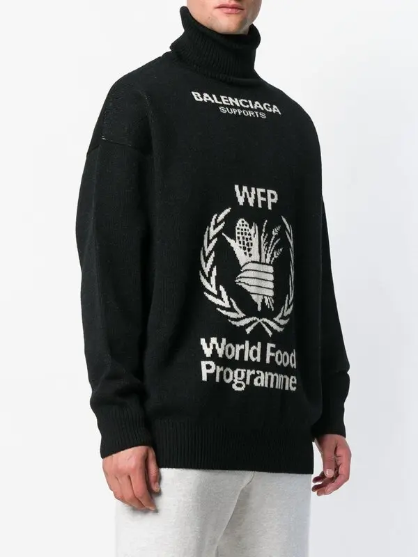 Balenciaga World Food Programme Turtleneck Sweater - Black