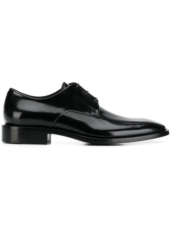 Balenciaga Square-Toe Derby Shoes - Black | Editorialist