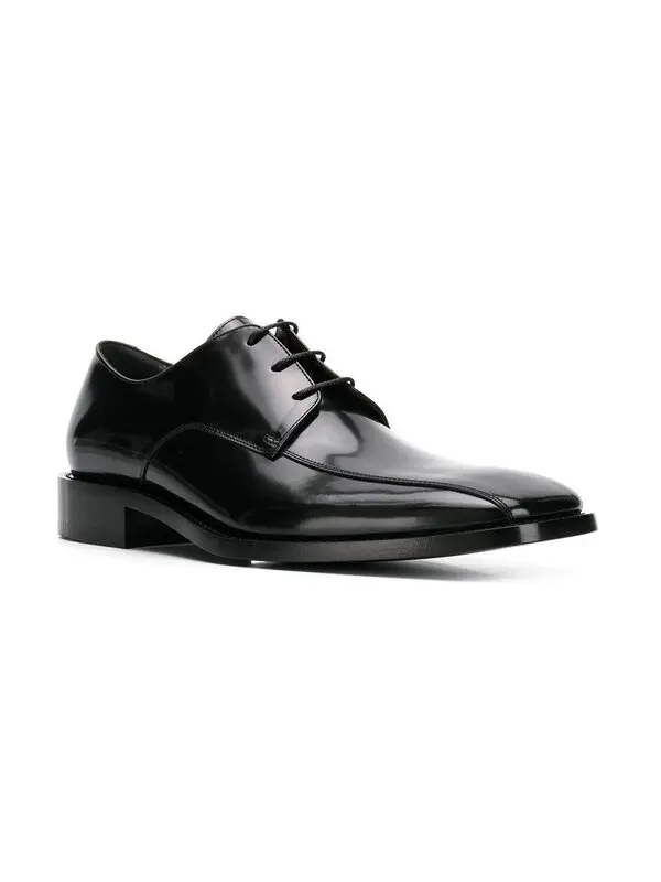 Balenciaga Square-Toe Derby Shoes - Black | Editorialist