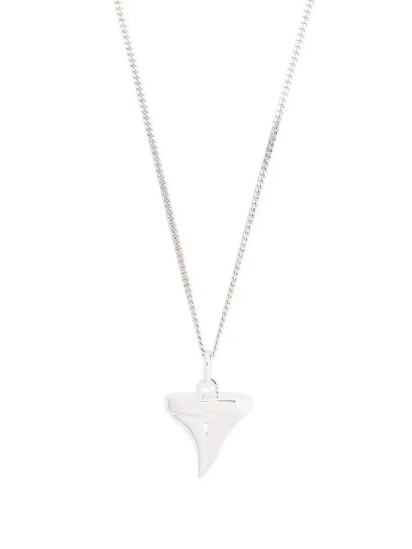 TRUE ROCKS Shark Tooth Pendant Necklace - Silver