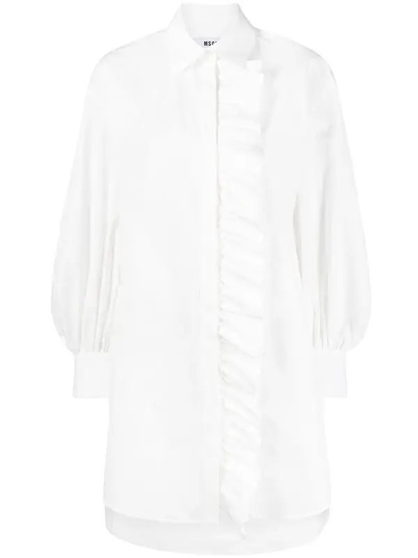MSGM Ruffle-detail Shirt Dress