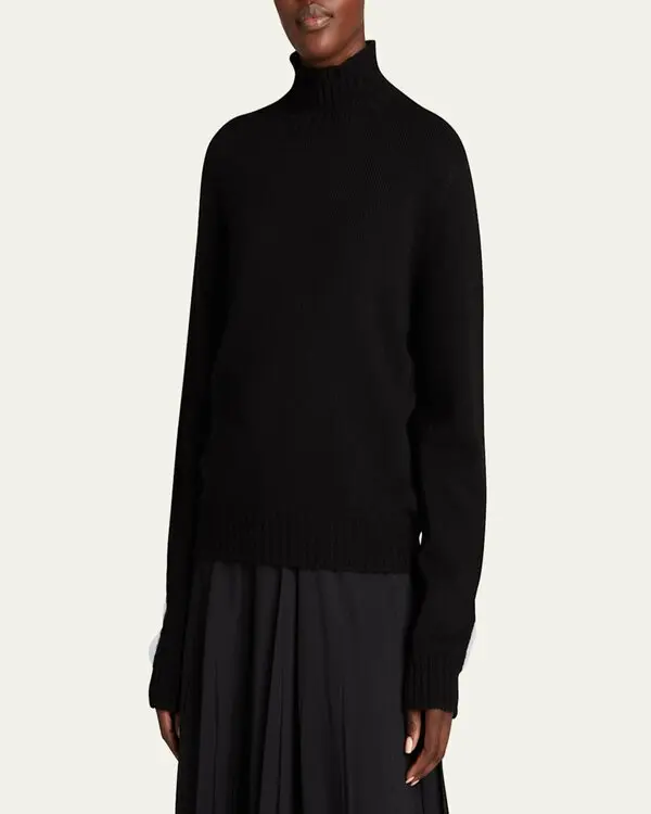 THE ROW Kensington High-neck Cashmere Sweater - Black
