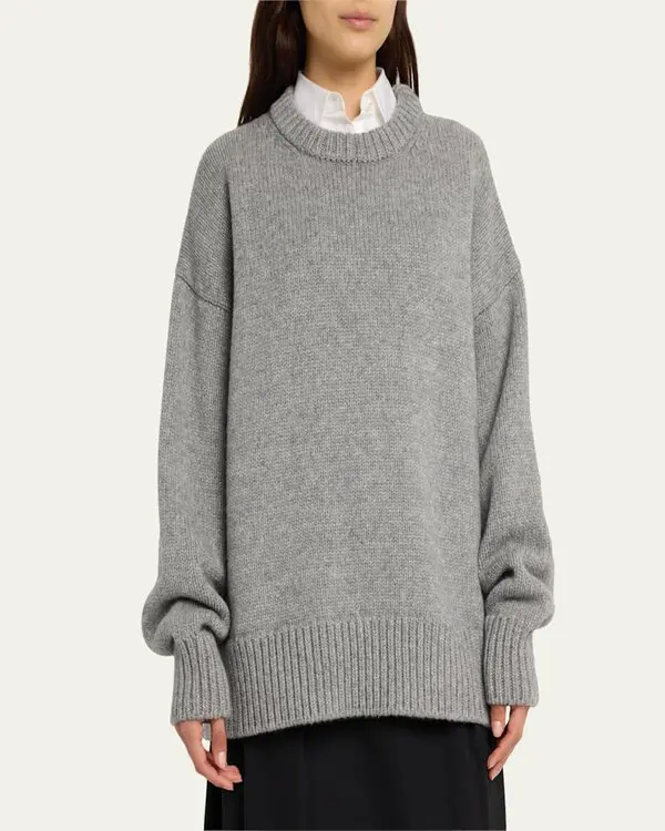 THE ROW Ophelia Wool-cashmere Sweater - Grey Melange