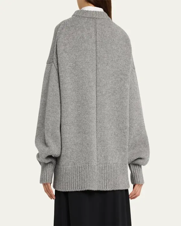 THE ROW Ophelia Wool-cashmere Sweater - Grey Melange