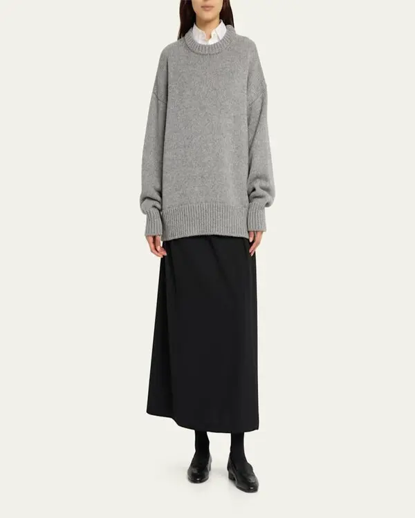 THE ROW Ophelia Wool-cashmere Sweater - Grey Melange