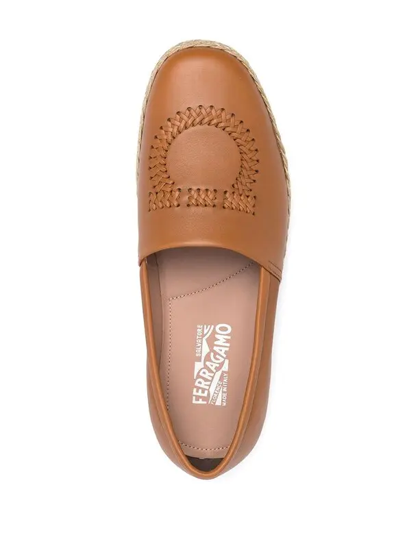FERRAGAMO Gancini Woven Espadrilles