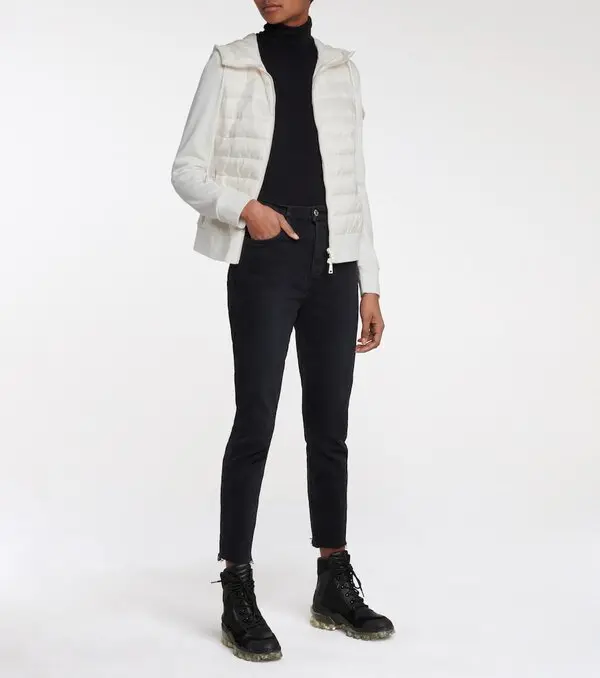 Moncler Down And Cotton Jersey Jacket