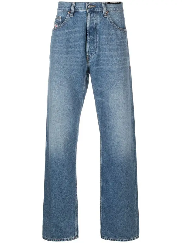 DIESEL Light Wash Wide-leg Jeans