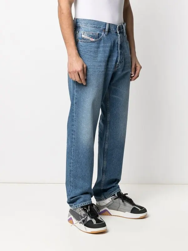 DIESEL Light Wash Wide-leg Jeans