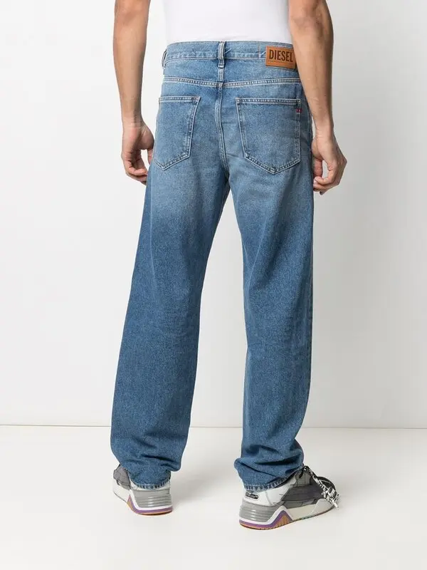 DIESEL Light Wash Wide-leg Jeans