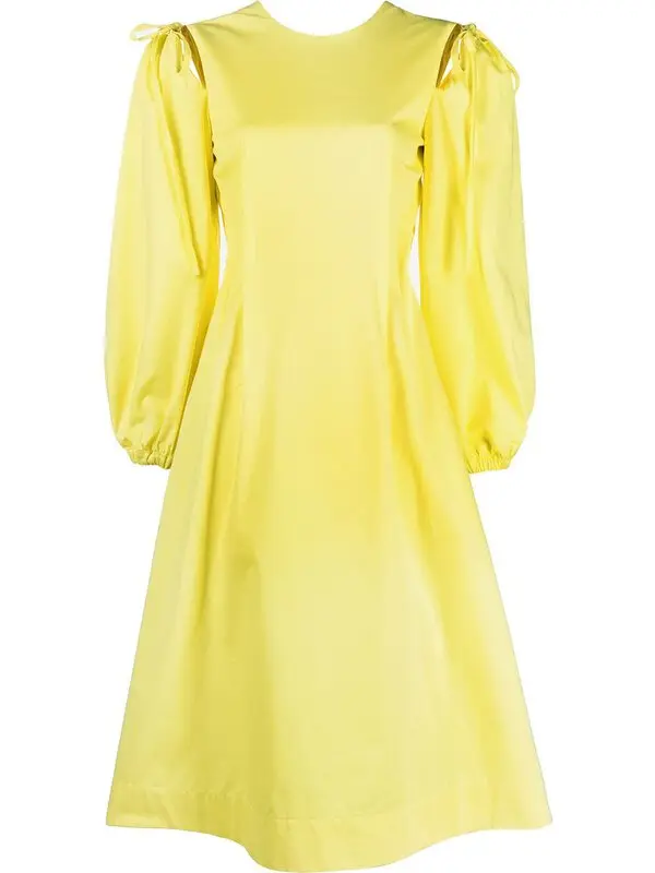 MSGM Long-sleeve A-line Dress - Yellow