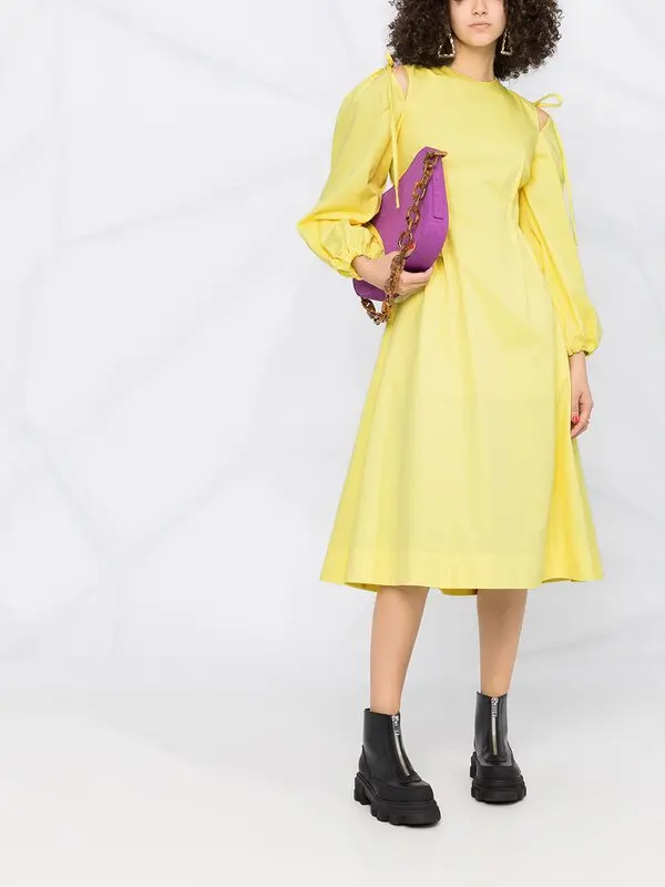 MSGM Long-sleeve A-line Dress - Yellow