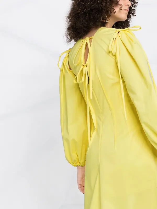 MSGM Long-sleeve A-line Dress - Yellow