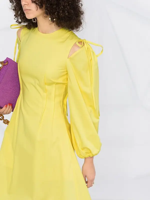 MSGM Long-sleeve A-line Dress - Yellow