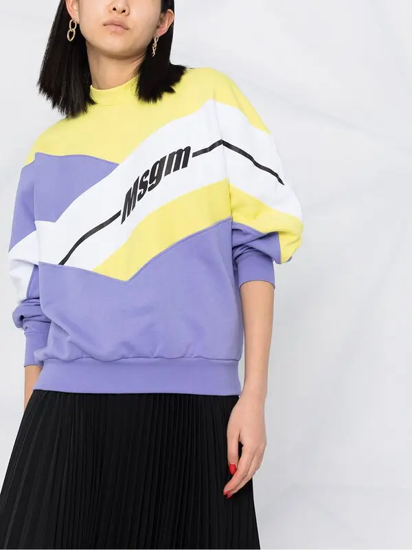 MSGM Abstract-print Long-sleeve Sweatshirt