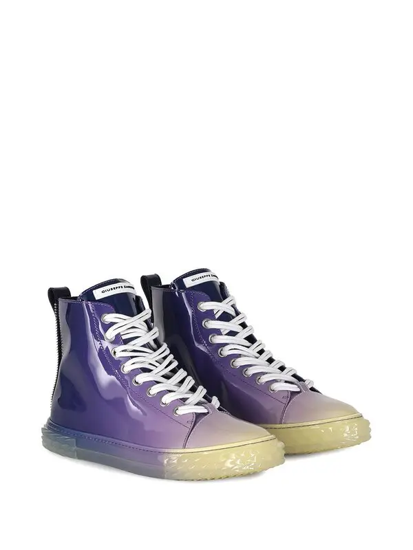 GIUSEPPE ZANOTTI Blabber Gradient High-shine Hi-top Sneakers - Purple
