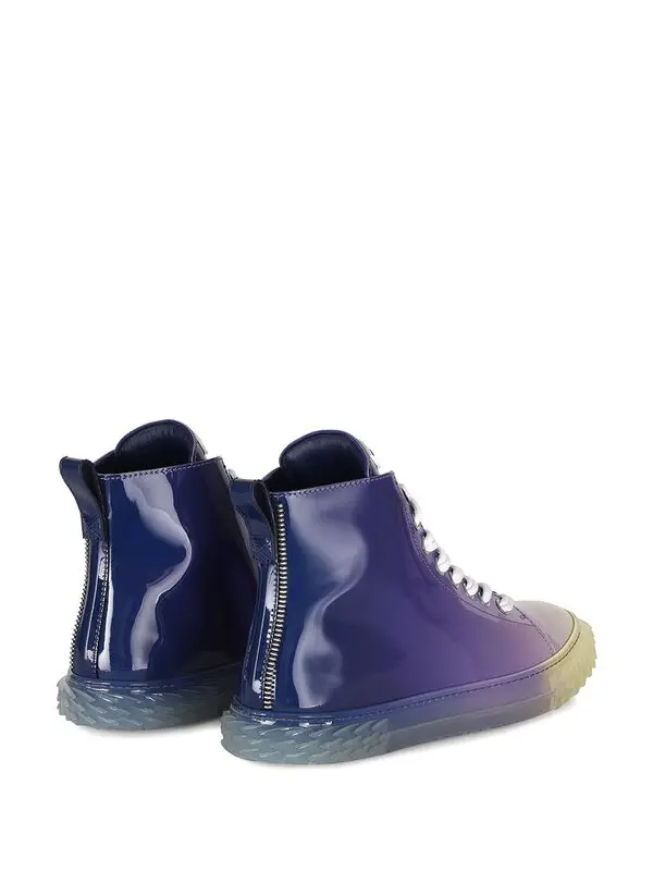 GIUSEPPE ZANOTTI Blabber Gradient High-shine Hi-top Sneakers - Purple