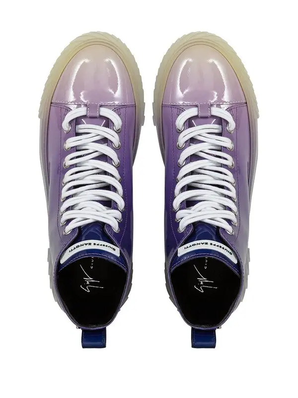 GIUSEPPE ZANOTTI Blabber Gradient High-shine Hi-top Sneakers - Purple
