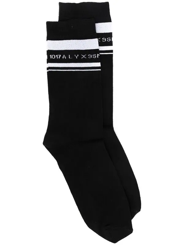 1017 Alyx 9sm Logo Intarsia Mid-calf Socks - Black