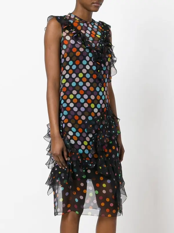 Givenchy Polka-dot Ruffled Midi Dress