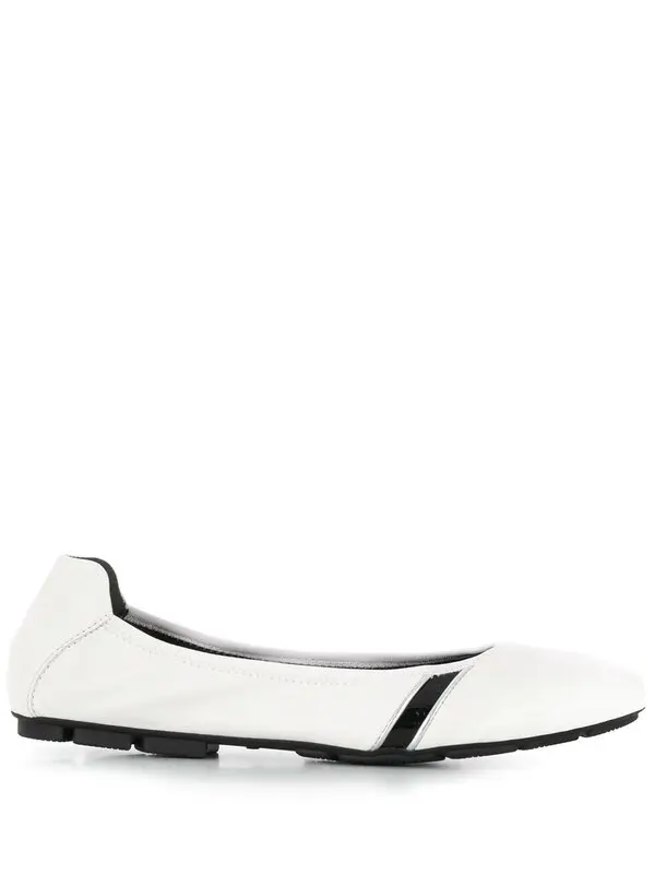 Hogan H511 Flat Ballerina Pumps - White