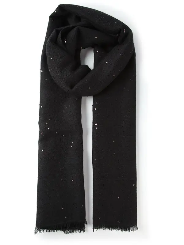 Brunello Cucinelli Sequin Scarf - Black
