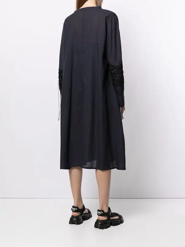 Y’s Loose Shirt Dress With Decorative String Appliqu