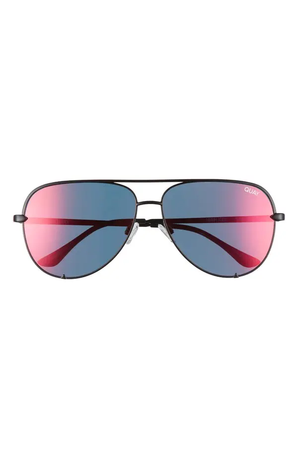 Quay Australia High Key 68mm Aviator Sunglasses - Black  display picture 2