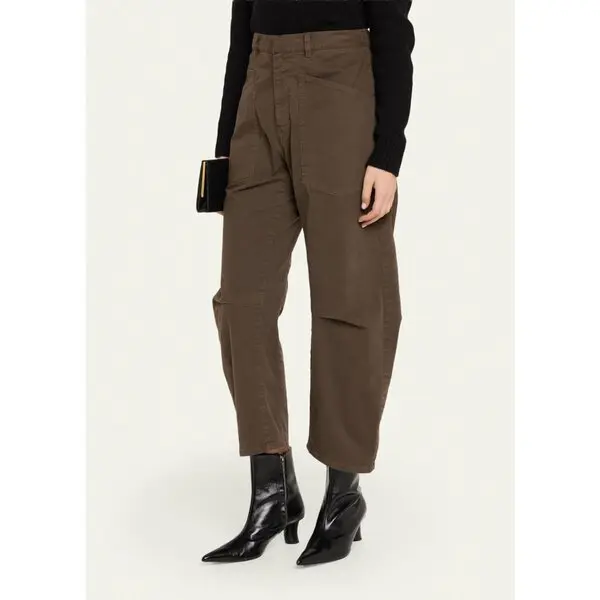 NILI LOTAN Shon Cropped Pants - Dark Walnu